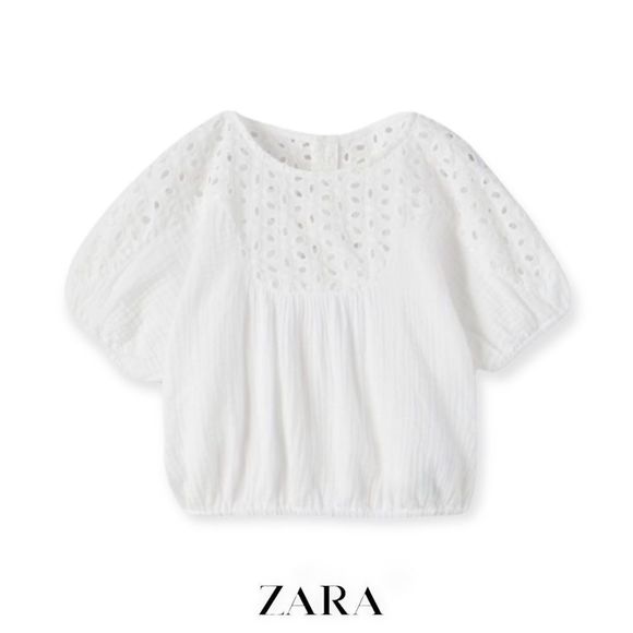 Zara | Shirts & Tops | Zara Kids White Combination Textured Shirt ...